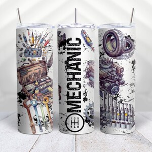 Personalized Mechanic Tumbler With Straw/lid, Mechanic Gifts, Mechanic ...