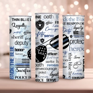 Police Officer Tumbler With Straw: Law Enforcement Gift - Etsy
