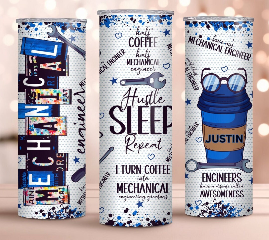 Mechanical Engineer Tumbler With Straw, Custom Mechanical Engineer Mug ...