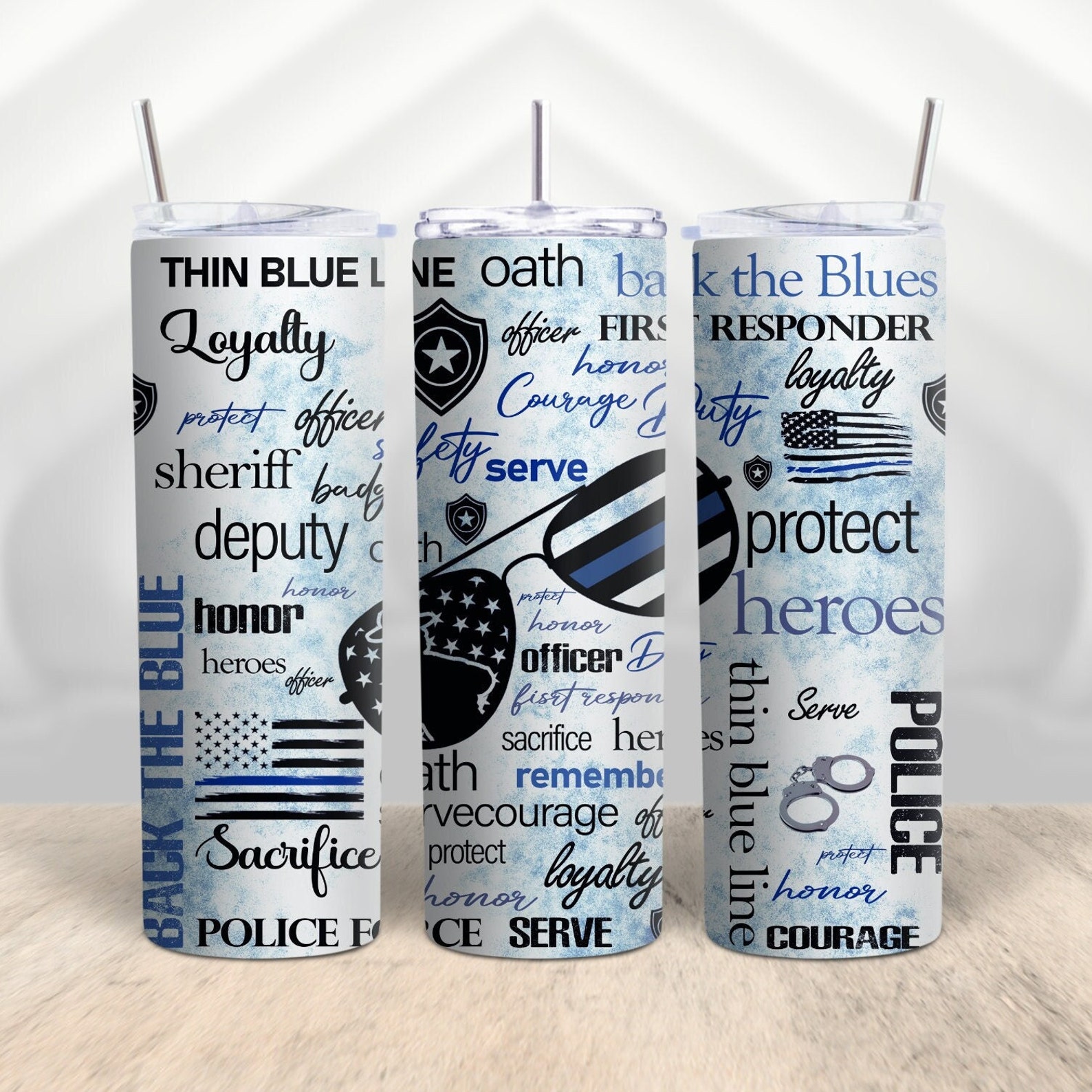 Police Officer Tumbler With Straw: Law Enforcement Gift - Etsy