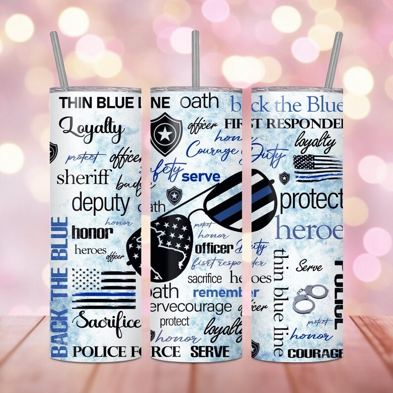 Police Officer Tumbler With Straw: Law Enforcement Gift - Etsy