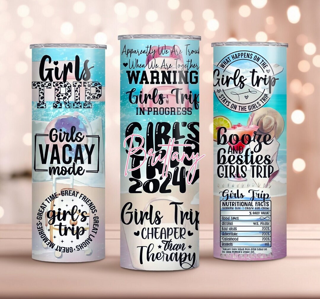 PERSONALIZED Girl's Trip 2024 Skinny Tumbler, Girls Weekend Getaway ...