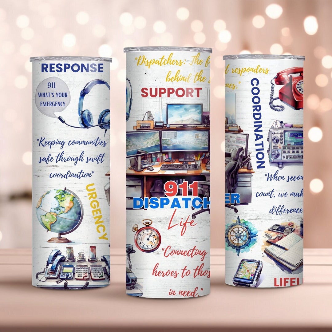 Police Dispatcher Tumbler With Straw, 911 Operator Gift, Dispatcher ...