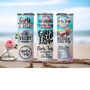 PERSONALIZED Girl's Trip 2024 Skinny Tumbler, Girls Weekend Getaway ...