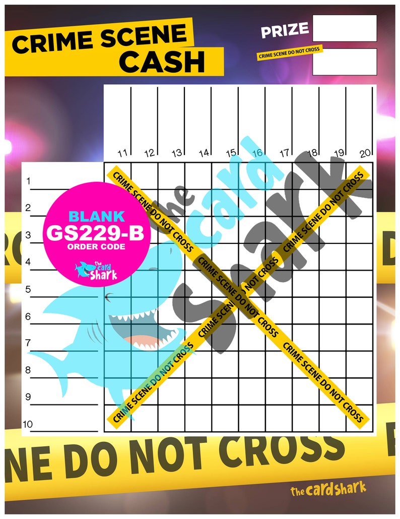 Crime Scene Cash Bingo Grid (straight, Mixed and Blank) - Etsy