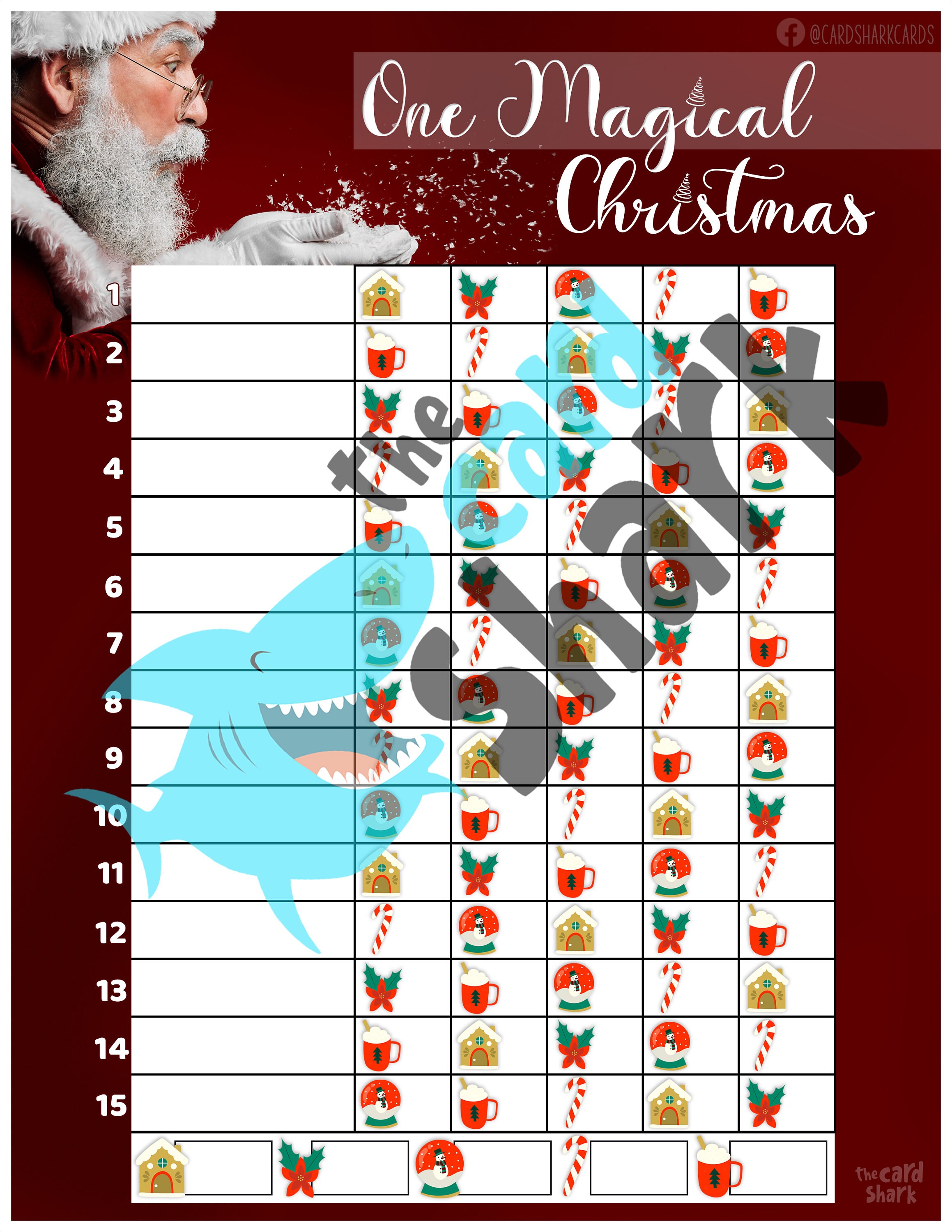 A Magical Christmas Bingo Game Card straight, Mixed and Blank - Etsy UK