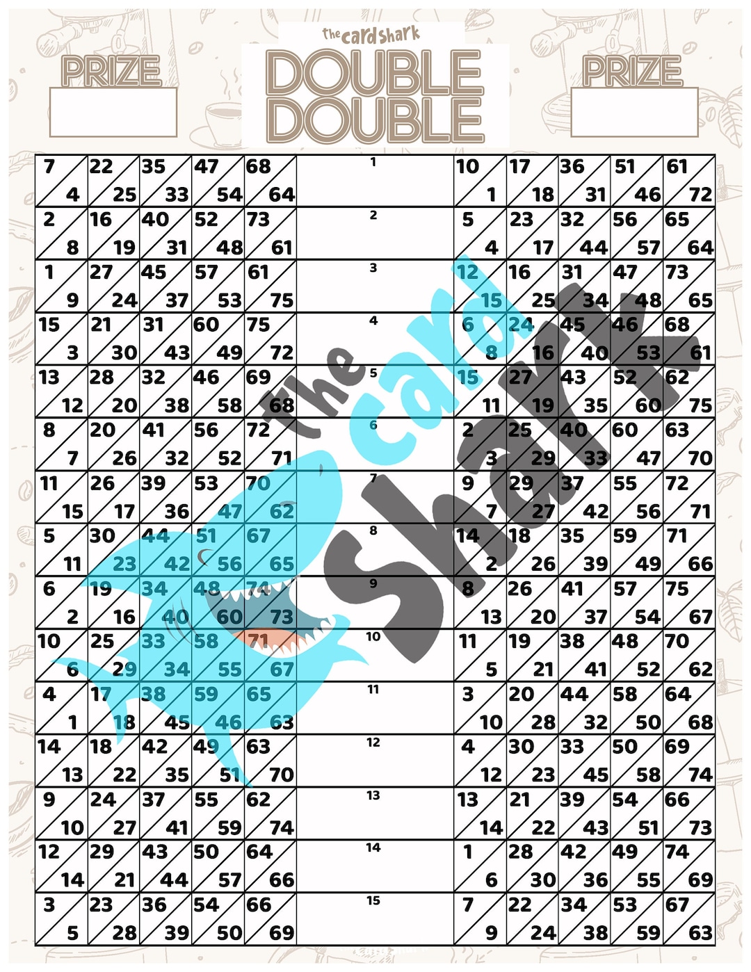 Double Double Double Action Bingo Game Card - Etsy