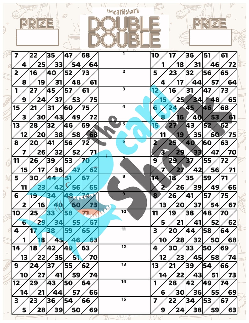 Double Double Double Action Bingo Game Card - Etsy