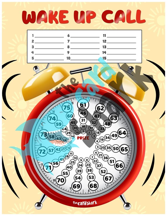 Wake up Call Bingo Game Card straight Mixed and Blank - Etsy