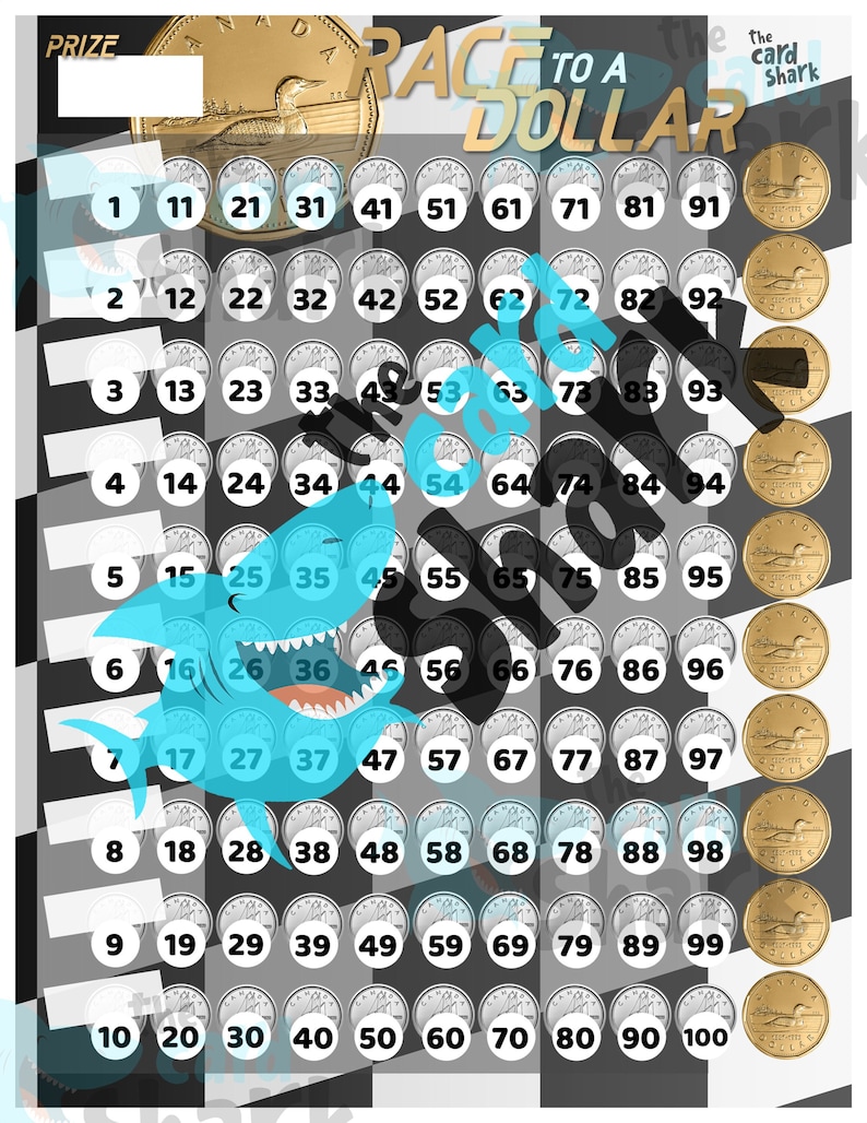 Race to A Dollar Bingo Game Card - Etsy