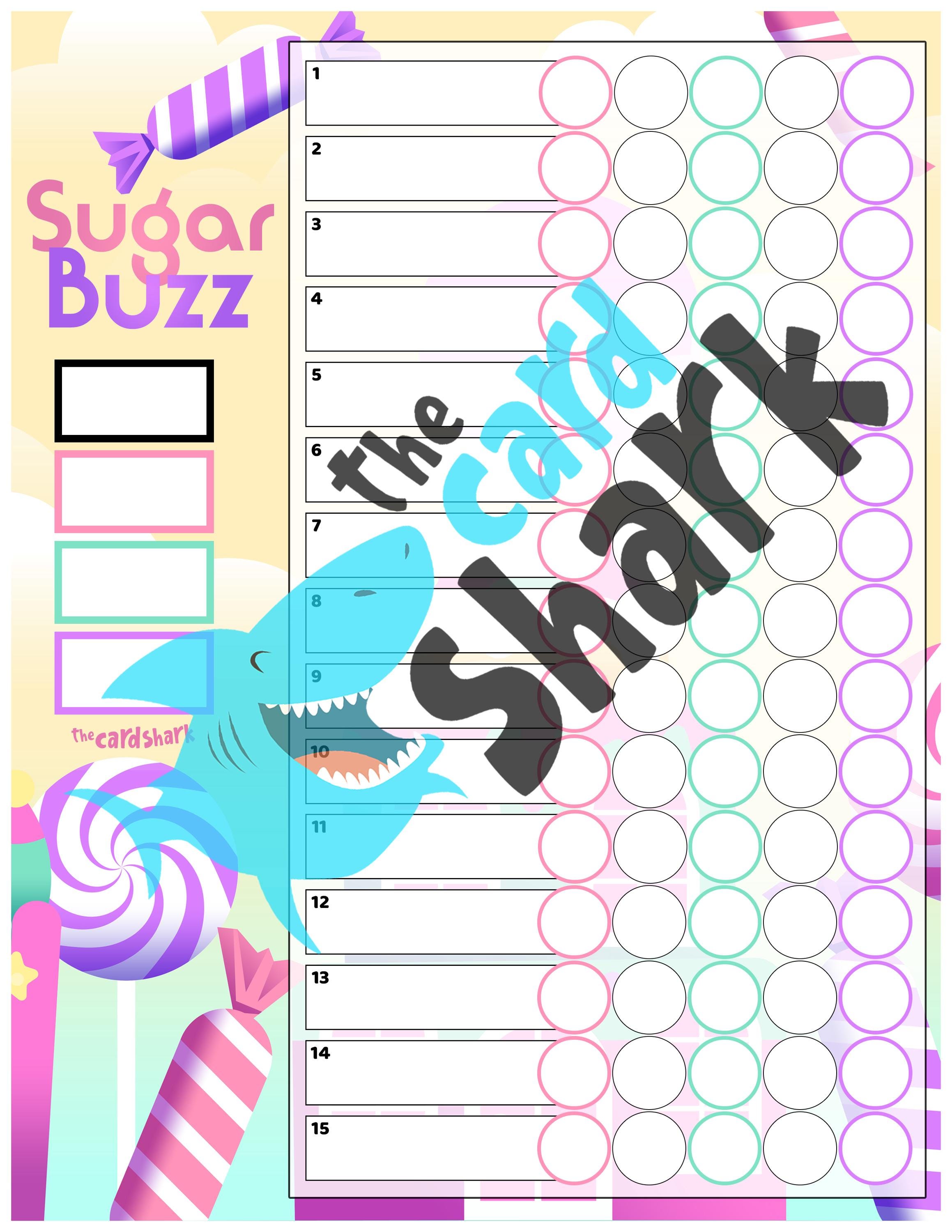 Sugar Buzz Bingo Game Card (straight, Mixed and Blank) - Etsy