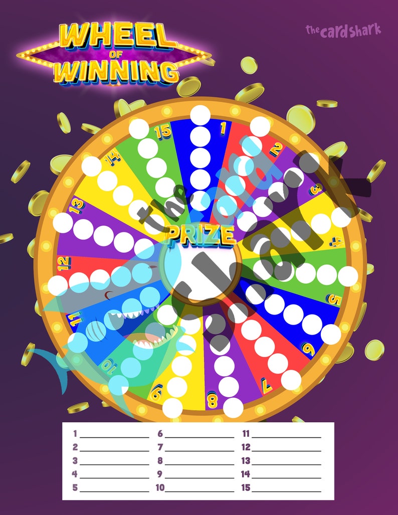 The Wheel of Winning Bingo Game Card (straight, Mixed and Blank) - Etsy UK