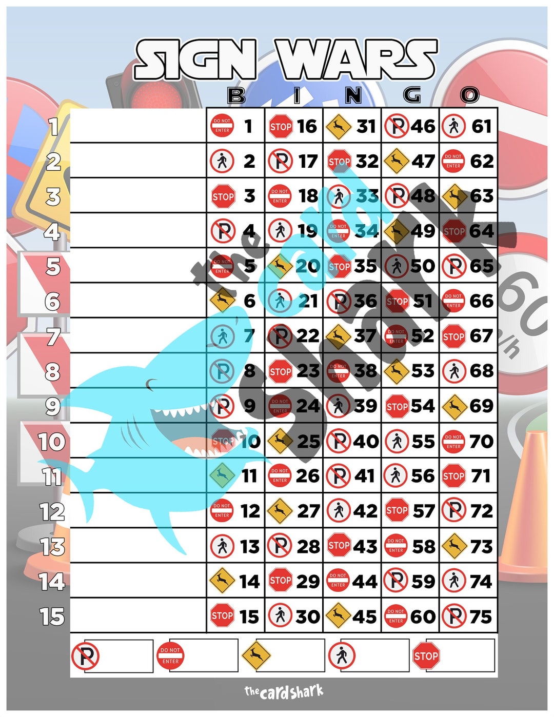 Sign Wars Bingo straight Mixed and Blank - Etsy