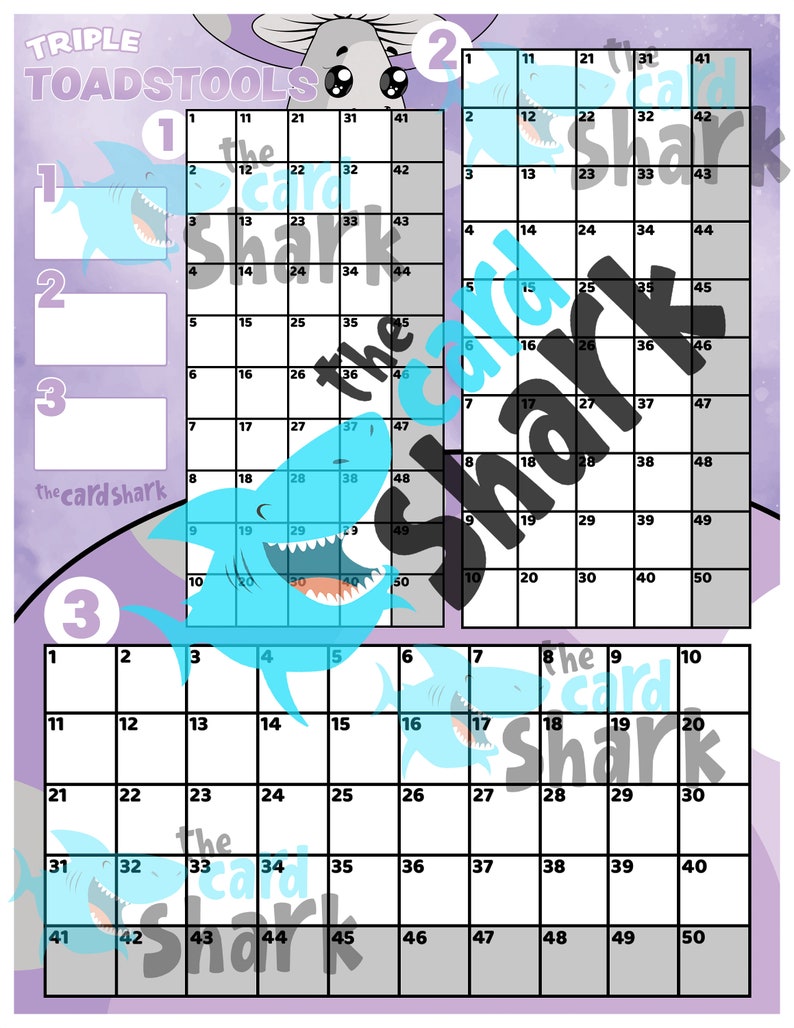 Triple Toadstools - 25 Player Triple Hold Bingo Card Game - Etsy Canada