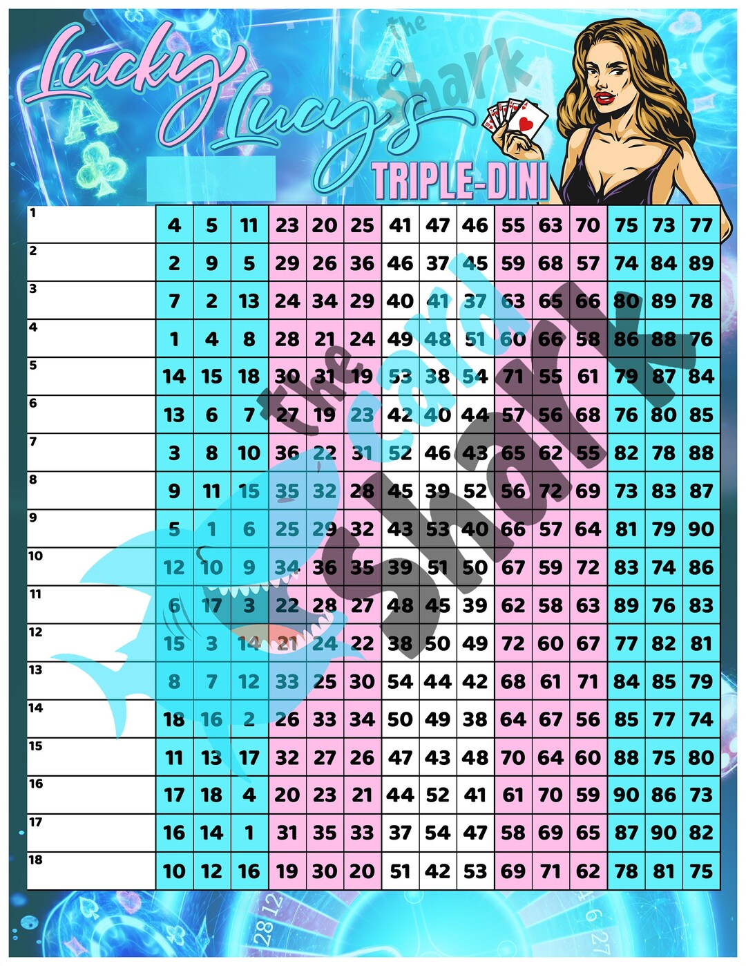 Lucky Lucy's Tripledini Triple Bingo Game Card - Etsy