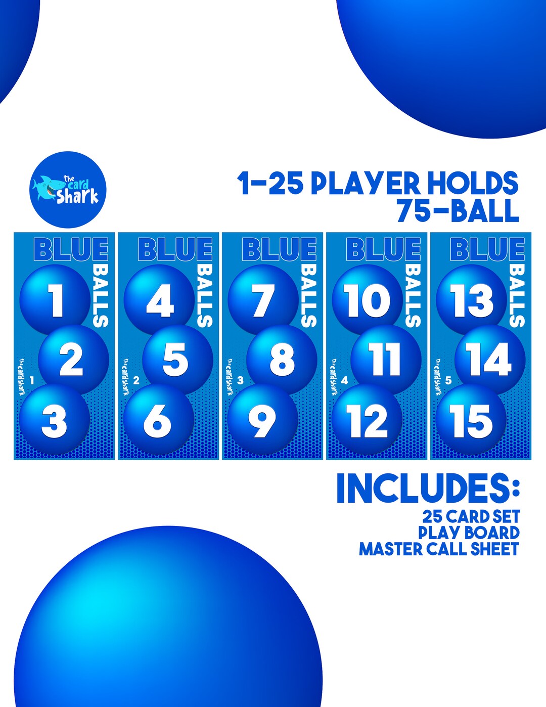 BLUE Balls - 25 Player Hold Bingo Card Game - Etsy UK