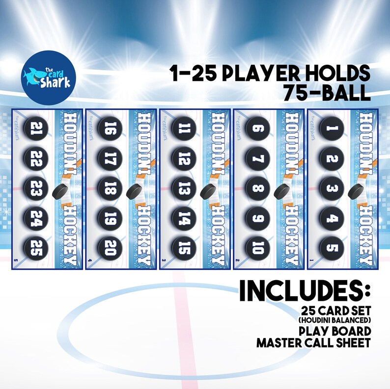 Hockey Houdini - 25 Player Hold Bingo Card Game - Etsy