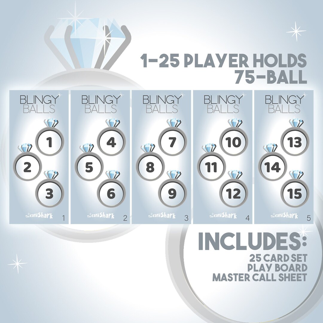 Blingy Balls 25 Player Hold Bingo Card Game Active - Etsy