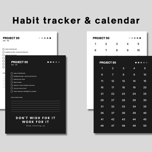 PROJECT 50 Challenge Bundle - Habit Checklist, Calendar, Wallpaper and ...