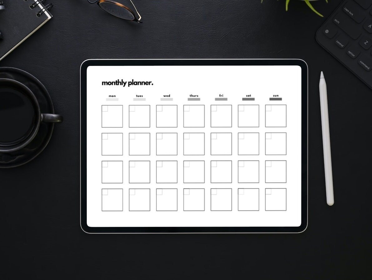 Monthly Planner - Minimalist and Printable - Etsy