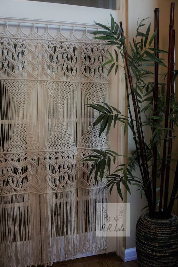Boho Style Macrame Valance Window Treatments Panels Curtain - Etsy