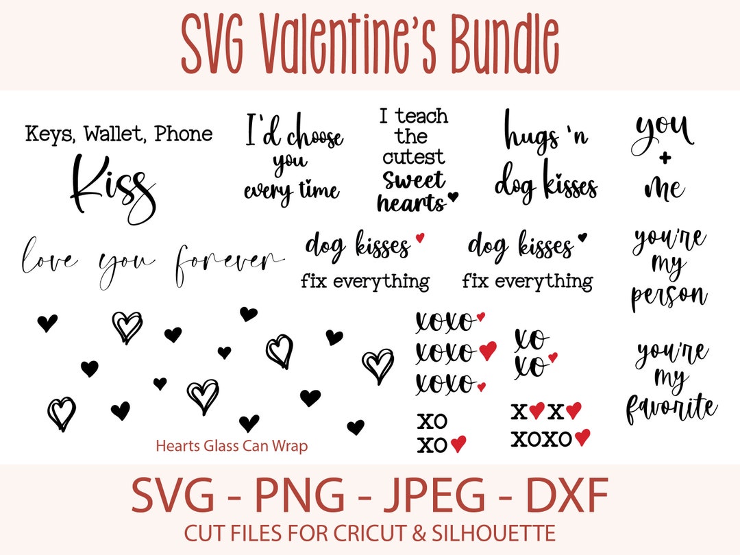 Valentine SVG Bundle | XOXO Valentine Svg | Heart Svg | Teacher ...