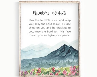 Numbers 6:24-26 May the Lord Bless You and Keep You Scripture Art Bible ...