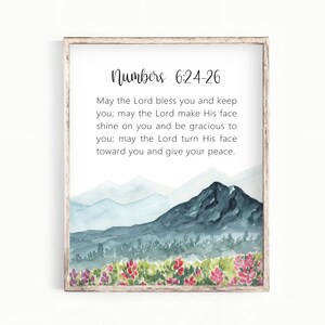 Bible Verse Printable Wall Art Numbers 6:24-26 May the Lord Bless You ...