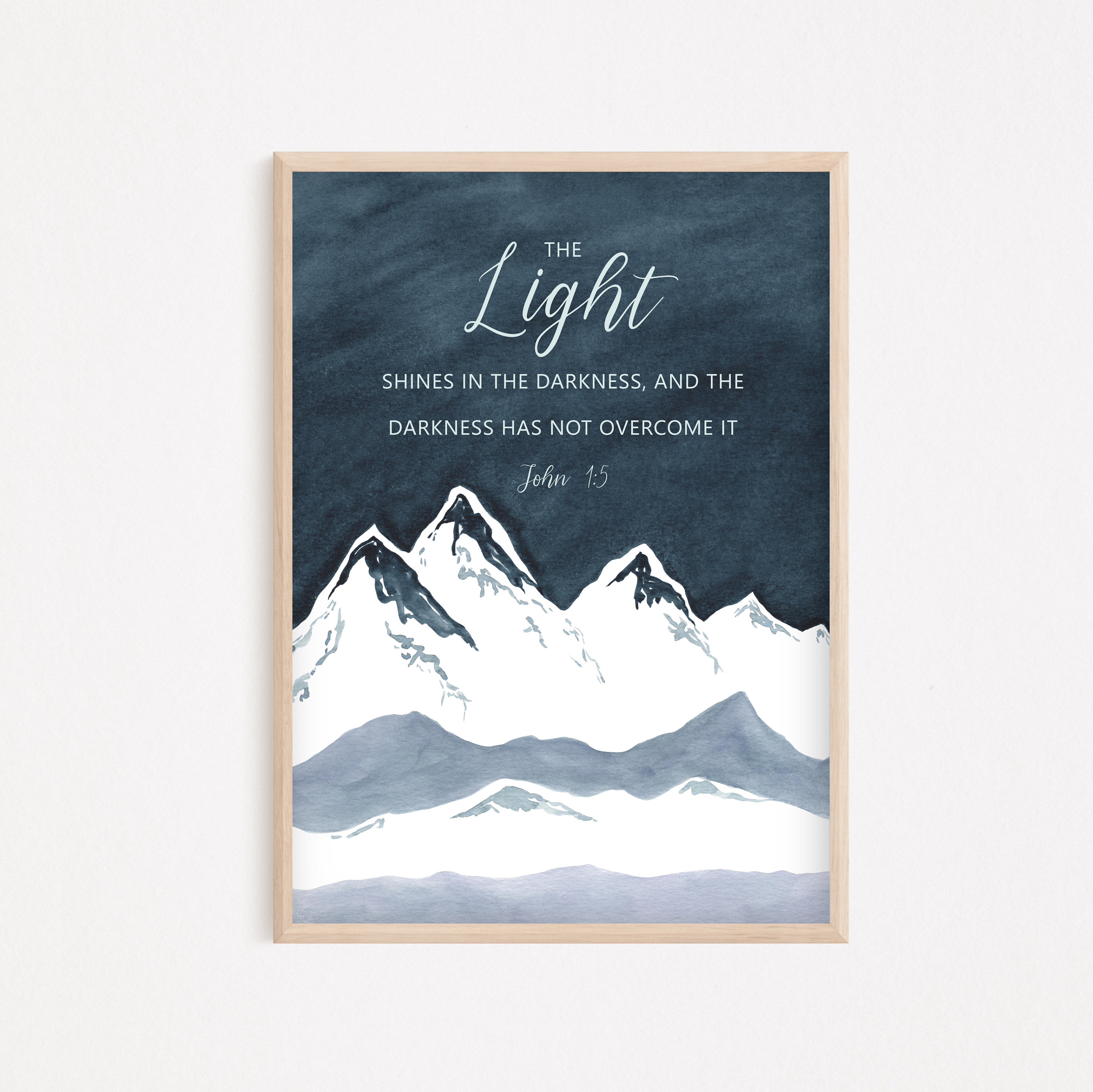 John 1:5 Bible Verse Wall Art, Printable Bible Verse the Light Shines ...