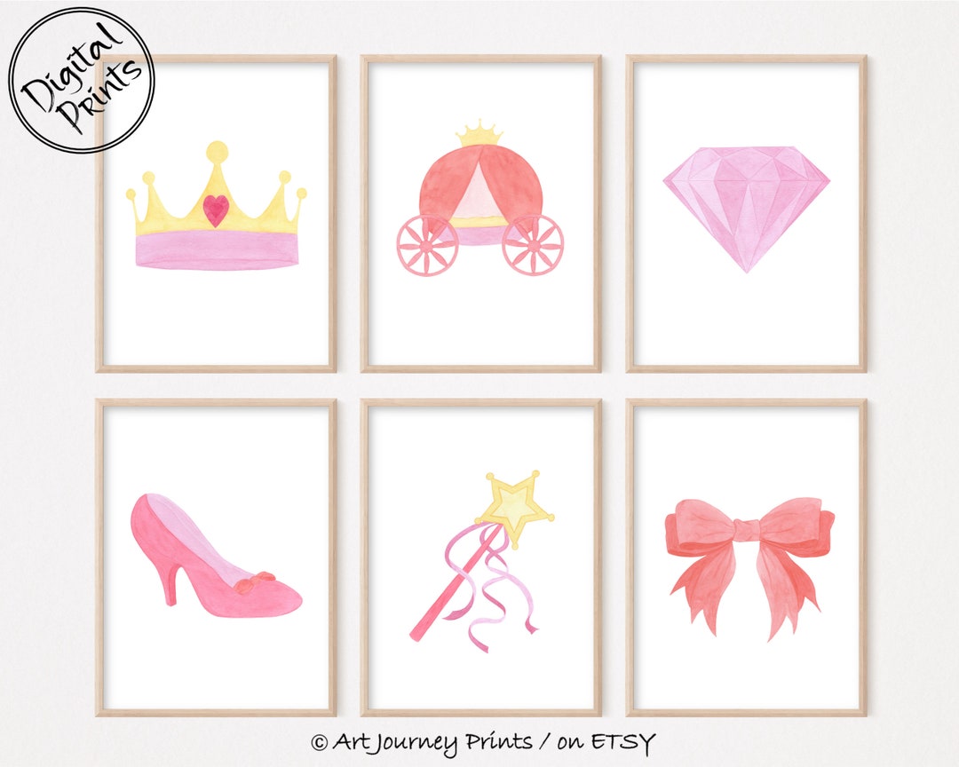 Nusery Prints, Princess Wall Art, Girl Nursery Prints, Princess Bedroom ...