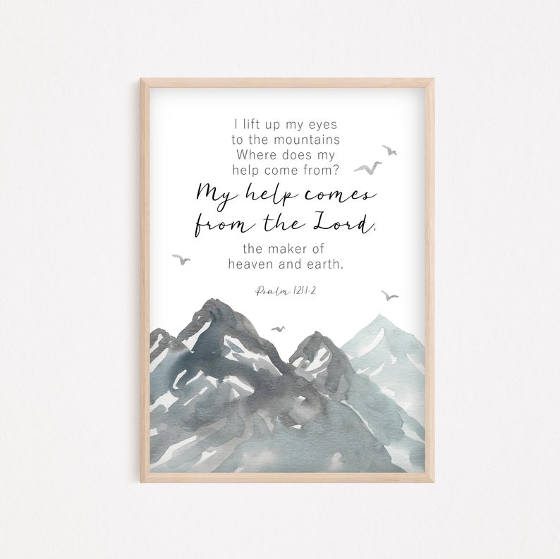 Psalm 121 Printable Bible Verse Wall Art - My Help Comes From the Lord ...