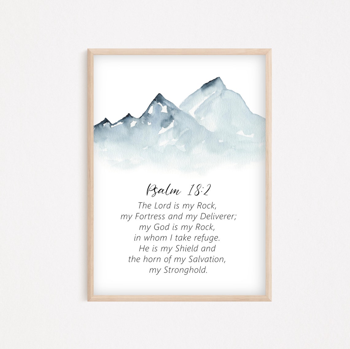 Psalm 18:2 Printable Bible Verse Wall Art - the Lord is My Rock ...