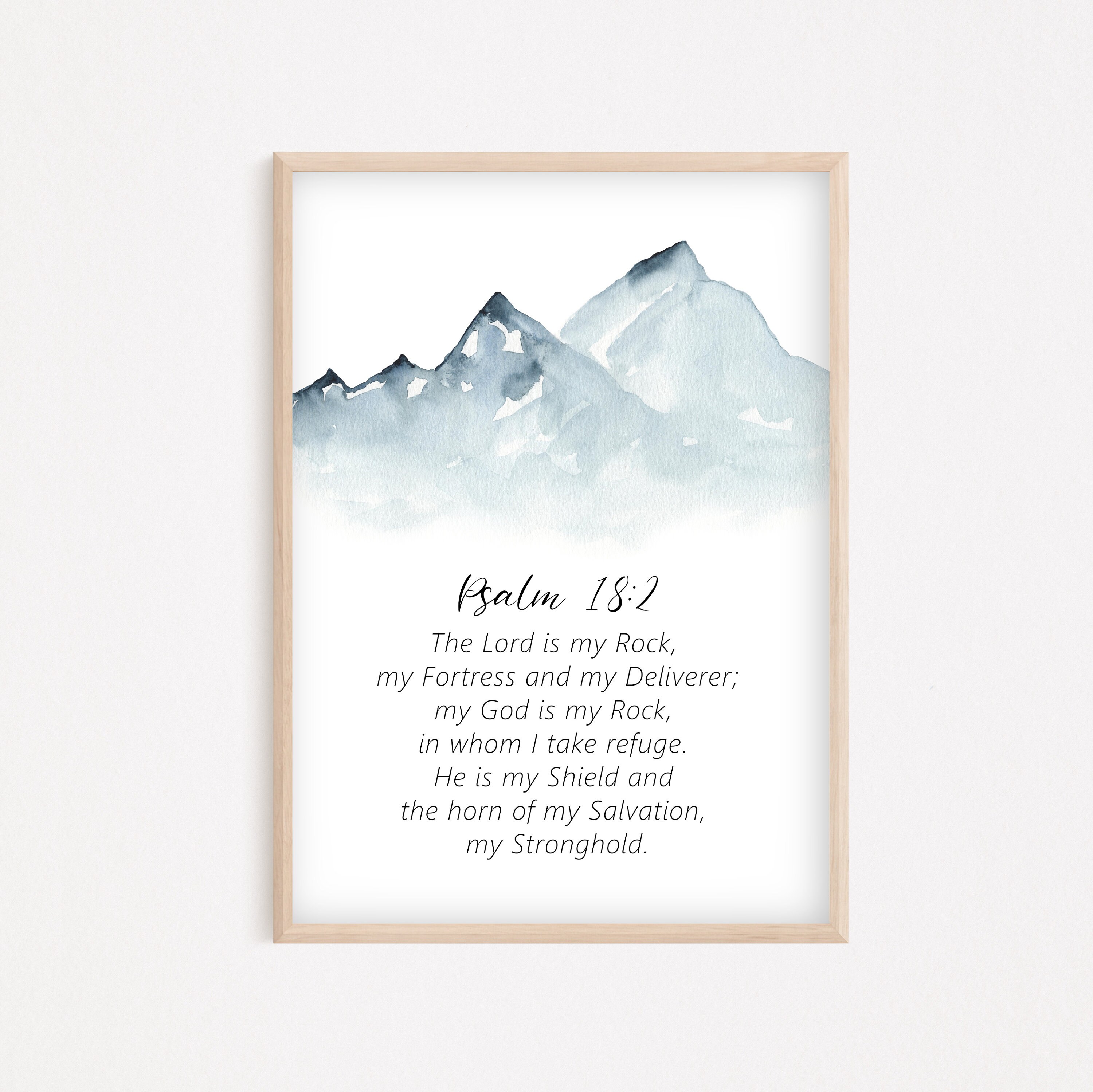 Psalm 18:2 Printable Bible Verse Wall Art - the Lord is My Rock ...