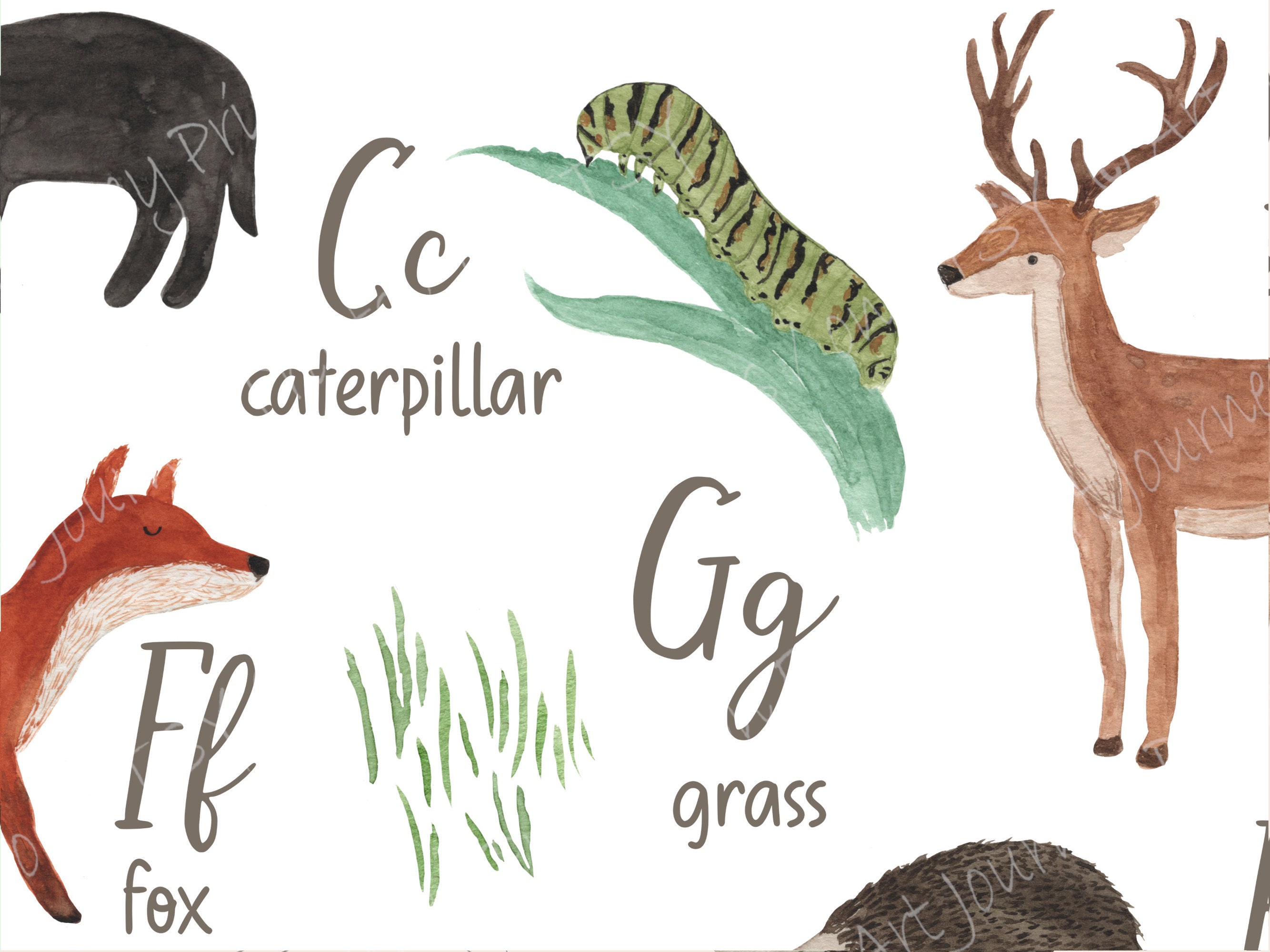 Woodland Alphabet Poster Woodland Nursery Decor ABC Poster - Etsy