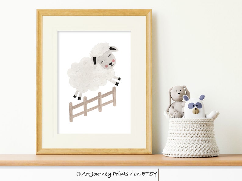 Counting Sheep Prints, Nursery Decor, Neutral Nursery Decor, Printable ...