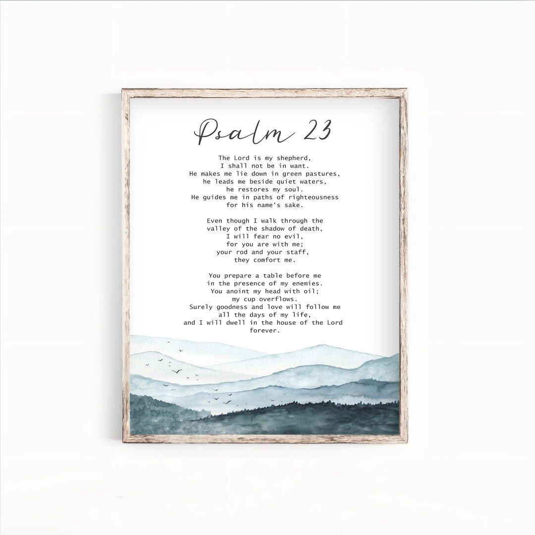 Psalm 23 Printable Bible Verse Wall Art - the Lord is My Shepherd - 003 ...