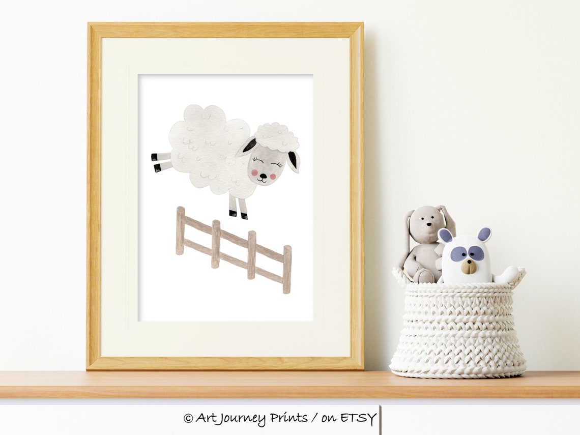 Counting Sheep Prints, Nursery Decor, Neutral Nursery Decor, Printable ...