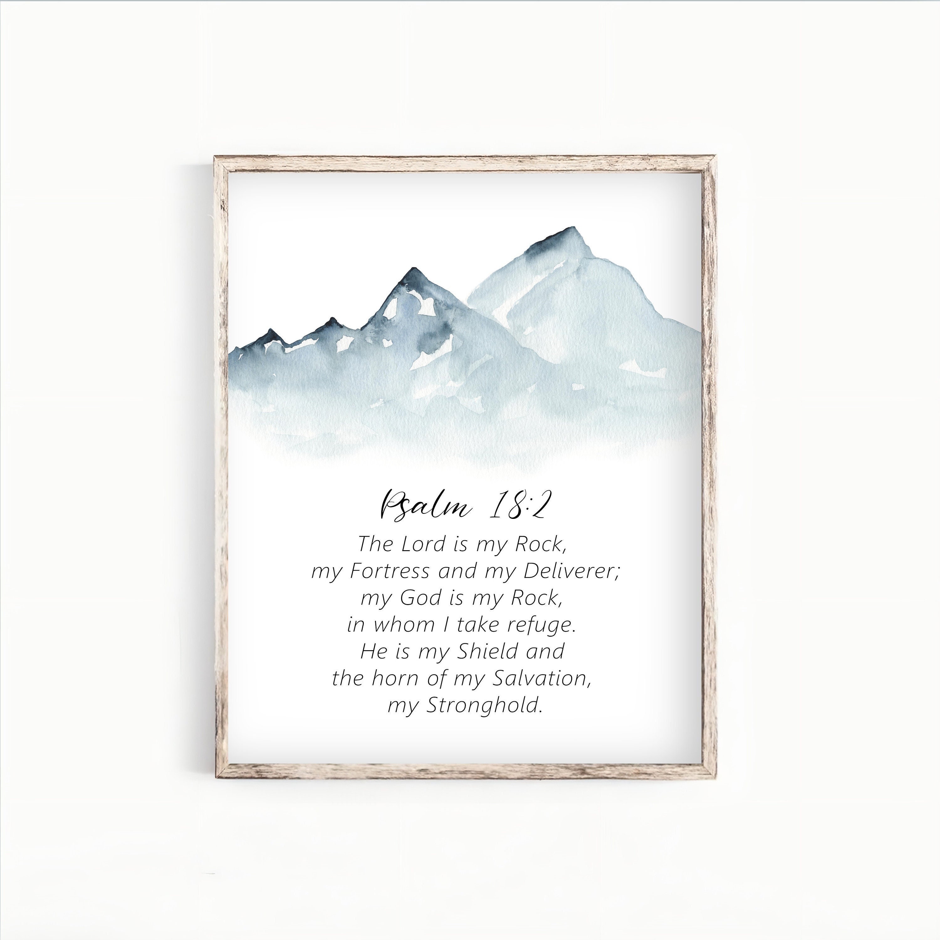 Psalm 18:2 Printable Bible Verse Wall Art - the Lord is My Rock ...