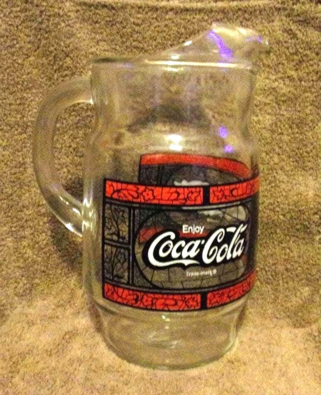 Coca-cola Tiffany-stained Glass Pitcher With Ice Lip 96 OZ - Etsy