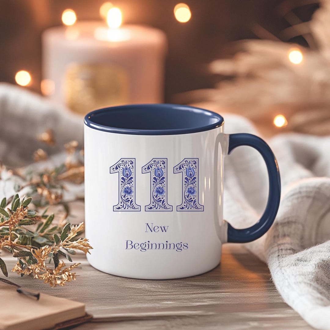111 Angel Number Mug: New Beginnings Spiritual Coffee Cup - Etsy