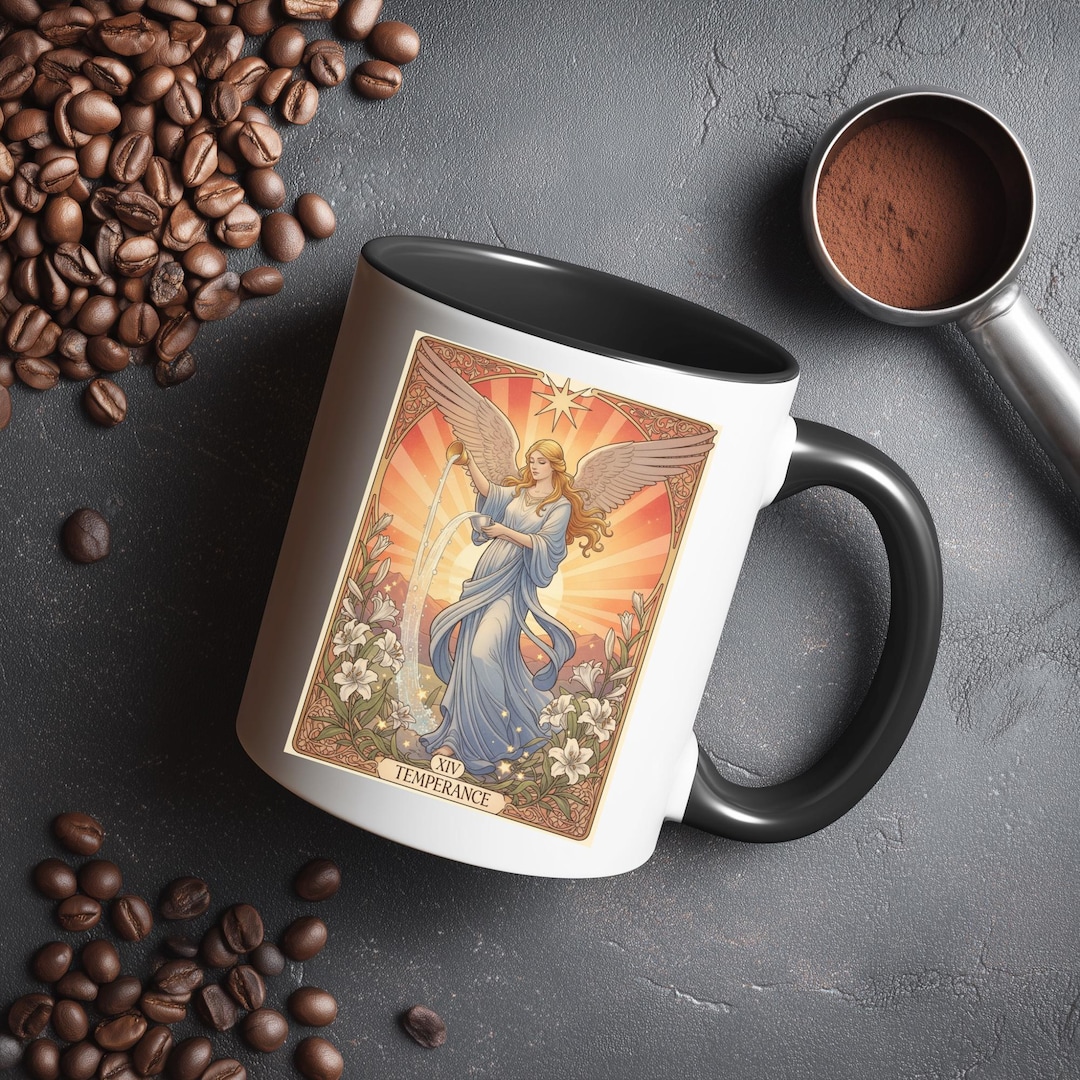 Temperance Tarot Mug | Balance & Harmony Mug | Mystical Angel Coffee ...