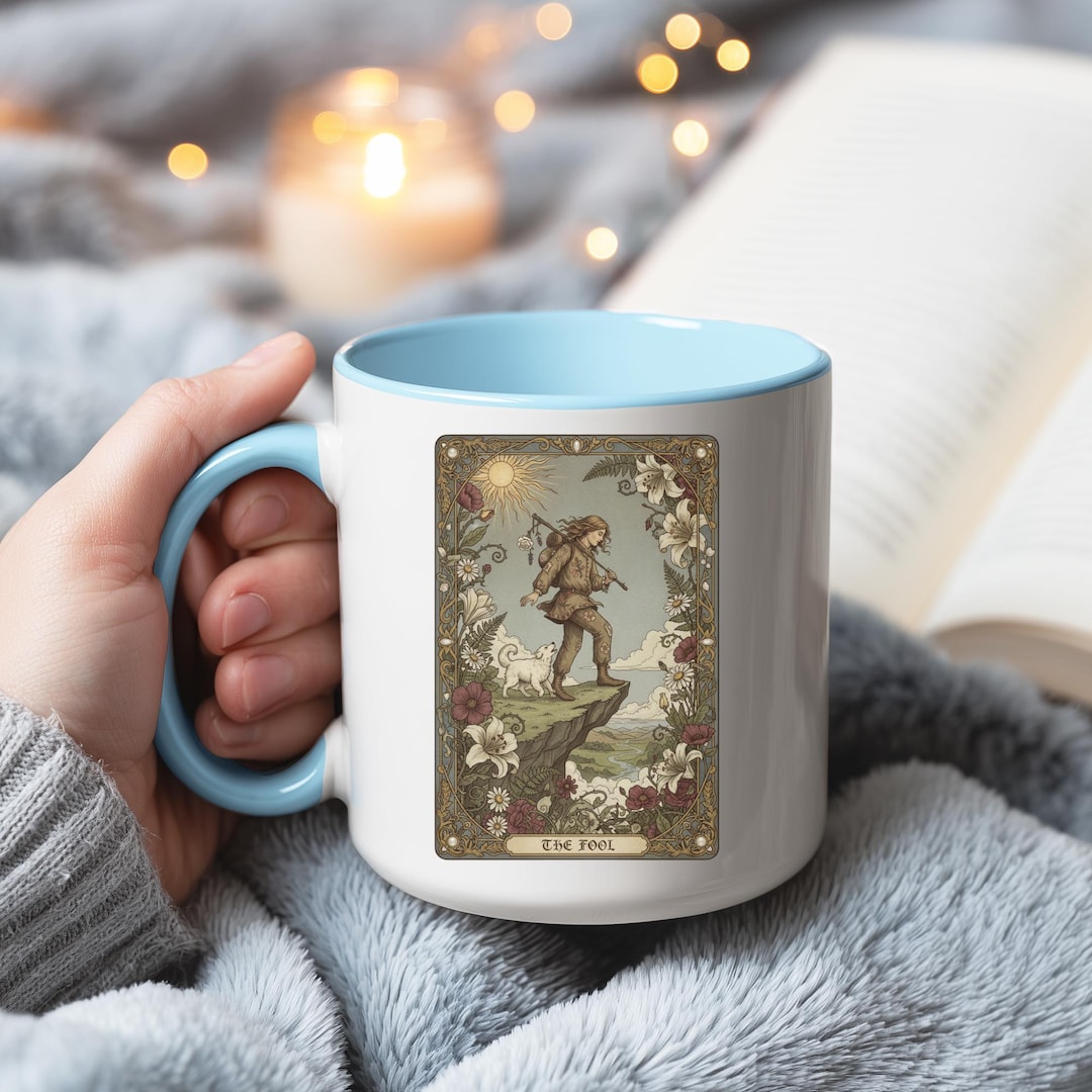 The Fool Tarot Mug | Whimsical Tarot Card Coffee Cup | Adventure Awaits ...