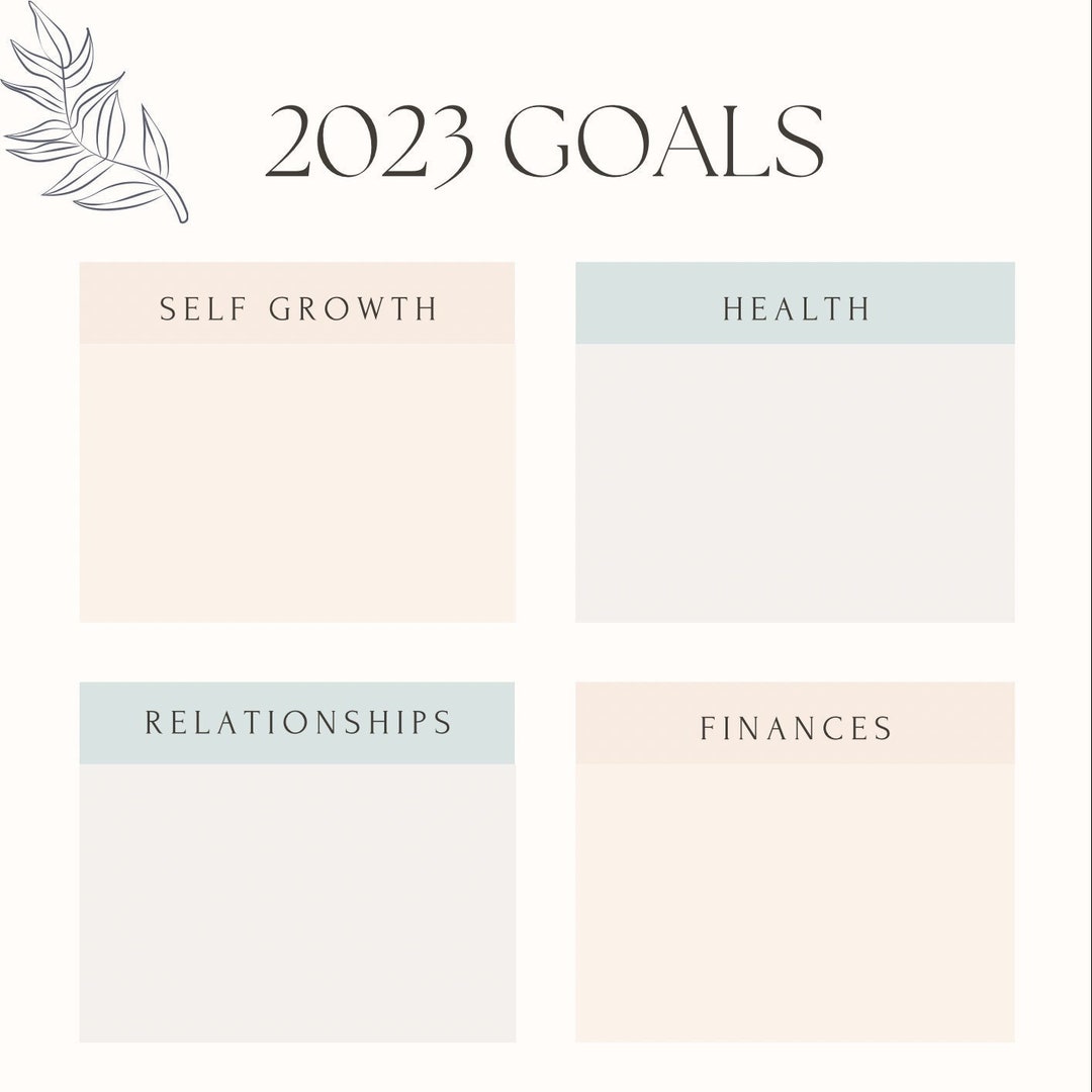 Goal Setting. Manifest 2023 List Digital Ldownload. Lifestyle Goals ...