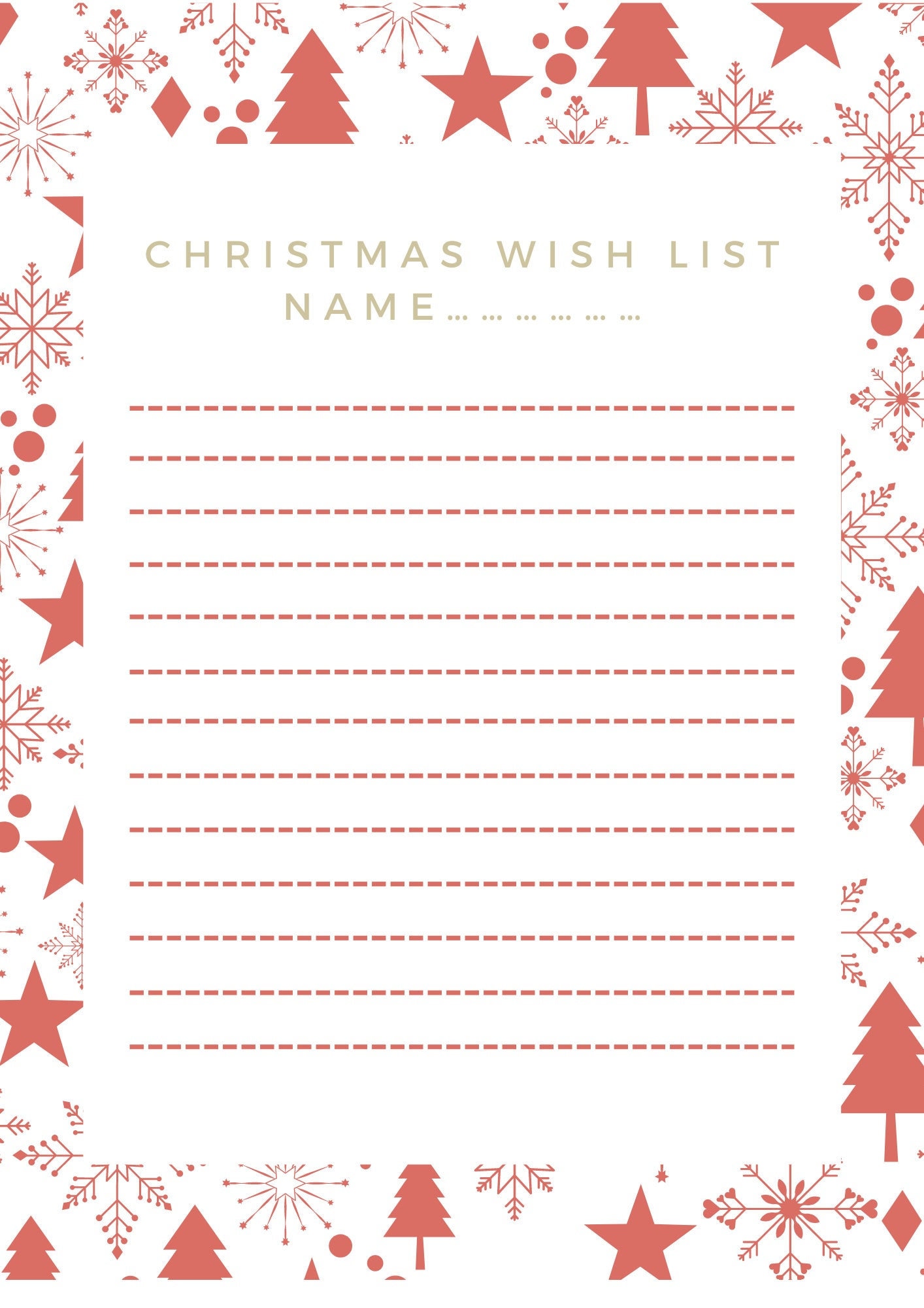 Christmas Wish List Digital Print Download - Etsy
