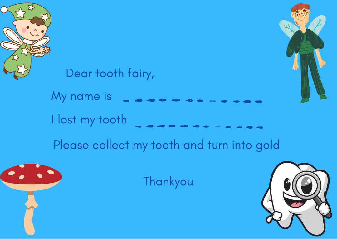Boys Tooth Fairy Letter Digital Download. Simply Print, Write and Send ...