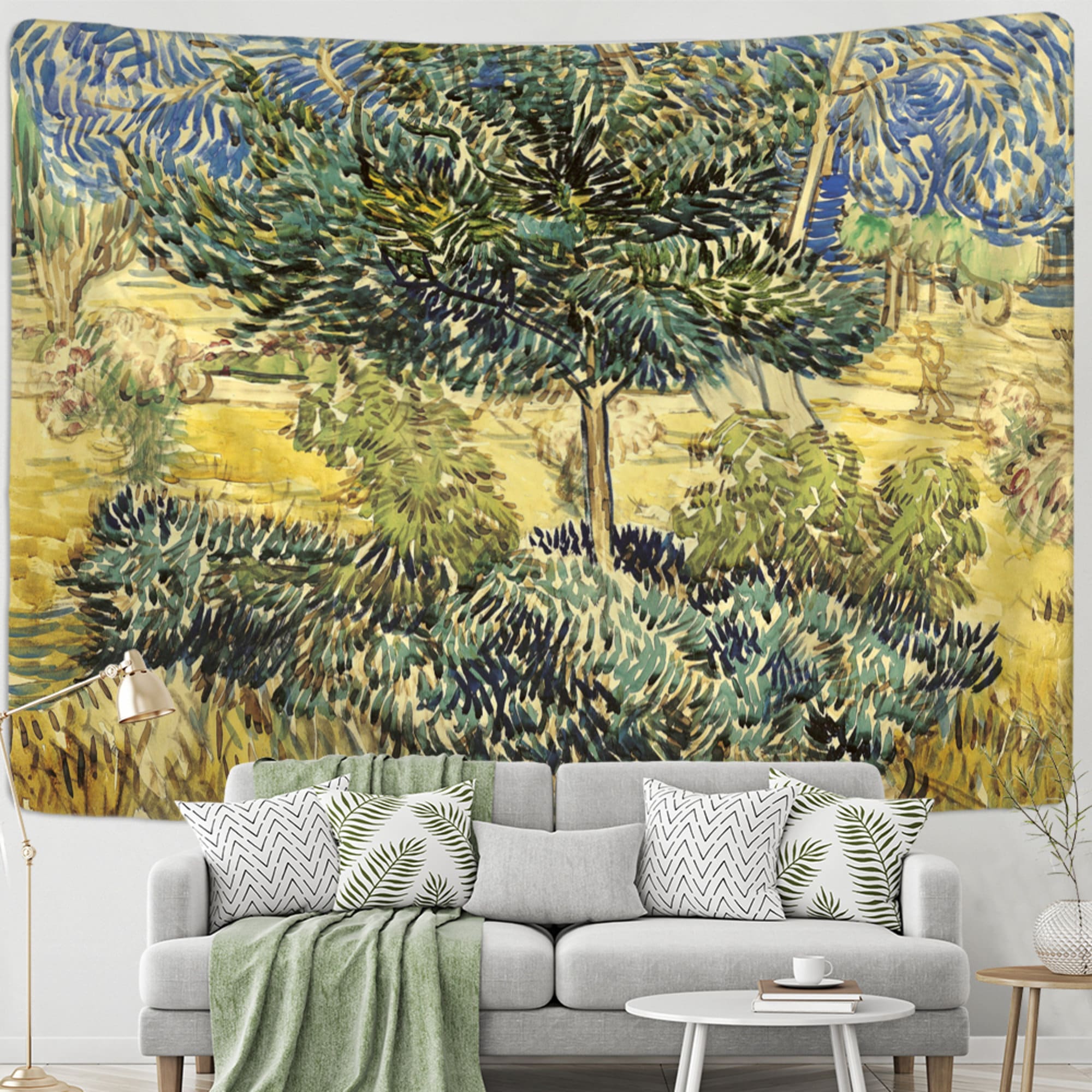 Van Gogh Olive Oil Tree Tapestry, Oil Painting Floral Nature Landscape ...