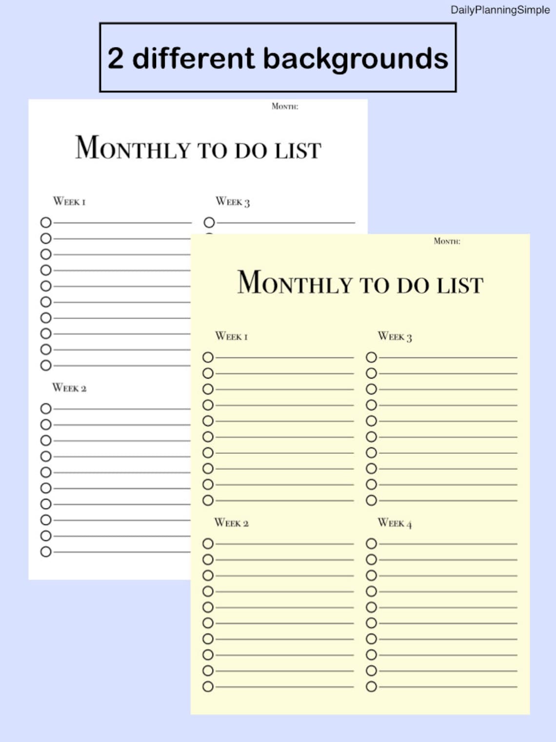 Monthly to Do List Printable to Do List Pdf to Do List - Etsy