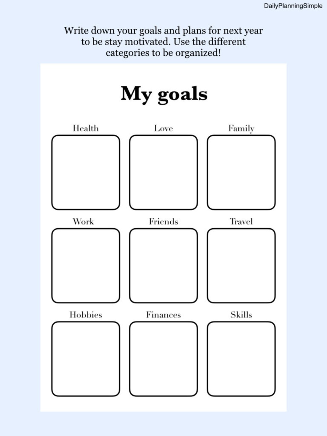 2023 New Years Resolutions Printable New Year Goals 2023 - Etsy