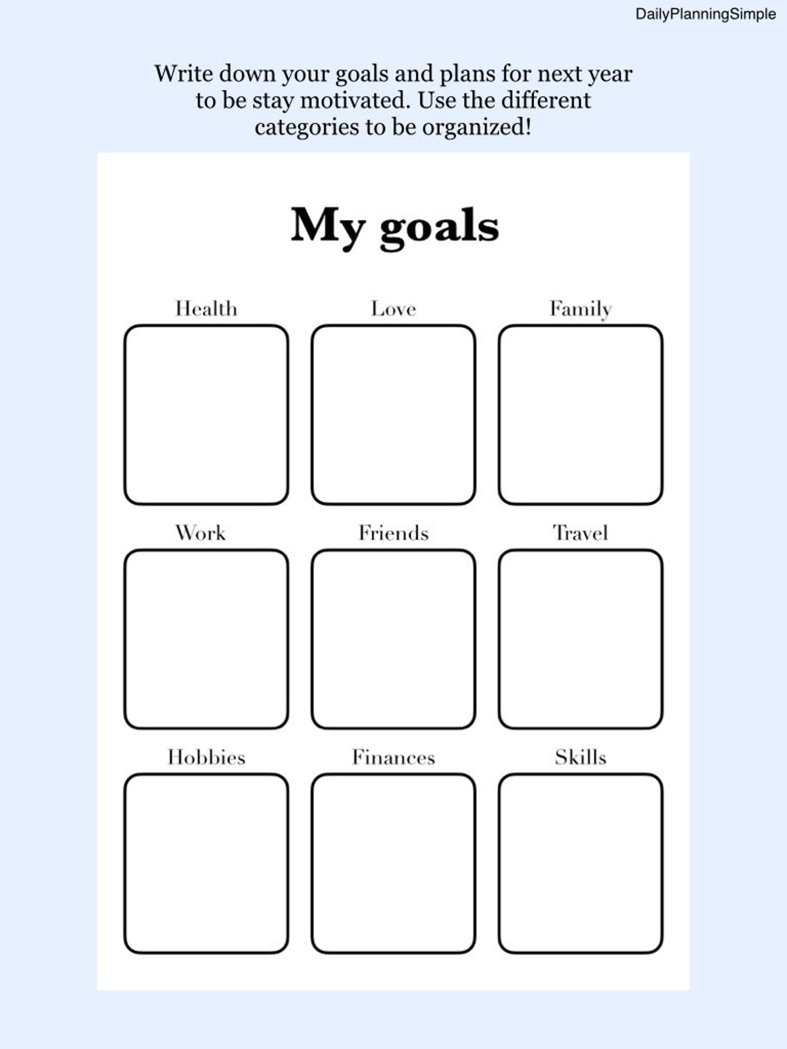 2023 New Years Resolutions Printable New Year Goals 2023 - Etsy
