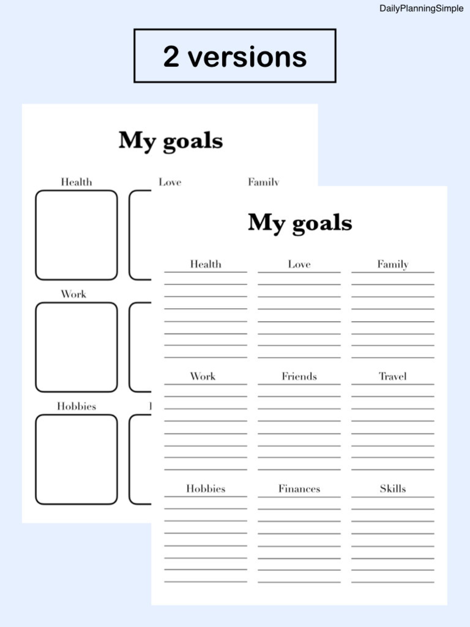 2023 New Years Resolutions Printable New Year Goals 2023 - Etsy